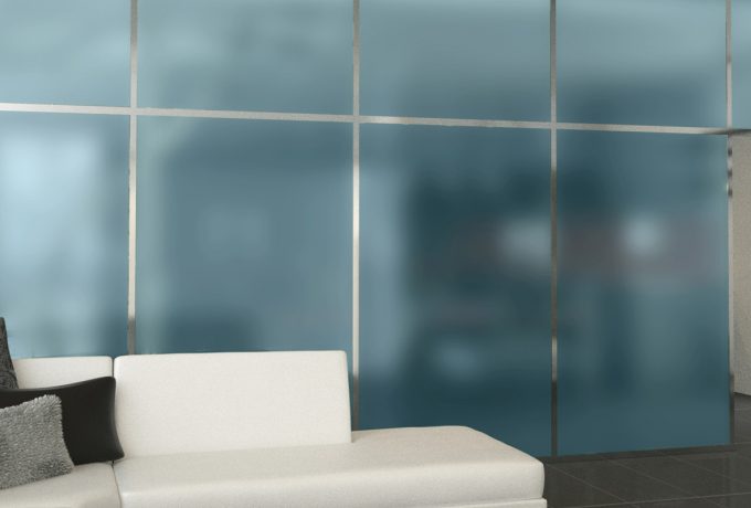 SatinTech™ Etched Architectural Glass in "Light Blue" Color | Bendheim