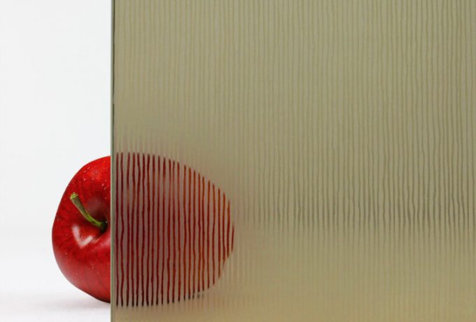 Colored Etched Glass with Linear Pattern in "Bronze" | Bendheim